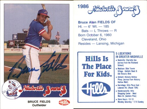 Bruce Fields Signed 1986 Nashville Sounds #NNO Card Nashville Sounds ...