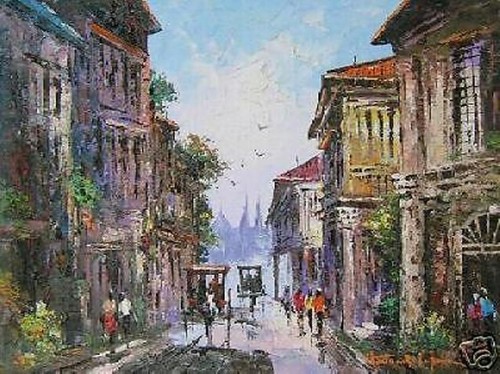 Old Vigan 18x24 Art Philippines Oil Painting | eBay