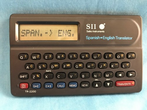 Used SII Seiko Instruments Handheld Spanish English Translator TR-2200 ...