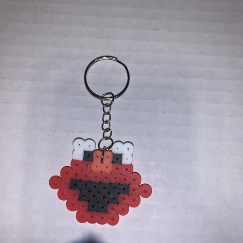 Handcrafted Perler Bead Art Keychain Elmo | eBay