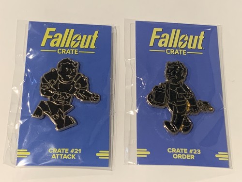 NEW Fallout 4 ATTACK / ORDER Pins #21-#23 Crate Sealed Black Bethesda ...