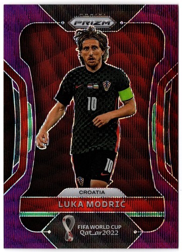 2022 Panini Prizm FIFA World Cup Qatar Purple Wave LUKA MODRIC 61 #92/ ...