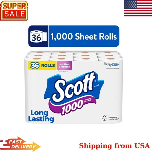 Scott 1000 Toilet Paper, 36 Rolls, 1,000 Sheets per Roll | eBay