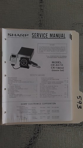 Sharp cb-4670 cx-1 service manual original repair book cb radio 40 ...