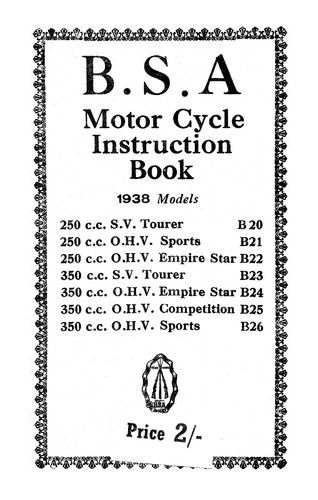 (0263) 1938 BSA B20 B21 B22 B23 B24 B25 B26 instruction book | eBay