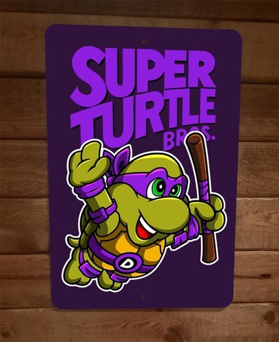 Super Purple Turtle Bros Donatello 8x12 Metal Wall Sign Poster TMNT ...