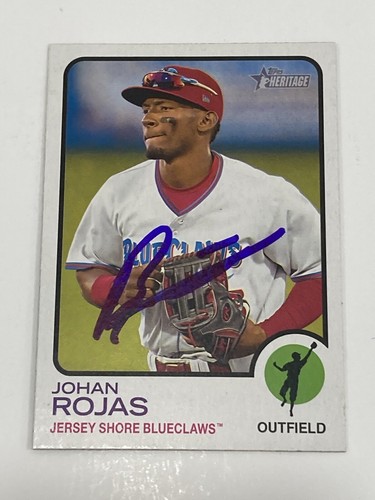 2022 Topps Heritage Minors Signed #55 Johan Rojas Phillies Card ...