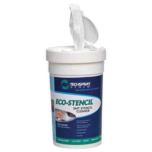 Techspray Stencil Wipes,Unscented,8" x 6",100 ct 1570-100DSP Techspray ...
