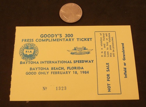 1984 Nascar Daytona Speedway Goody's 300 Ticket Stub | eBay