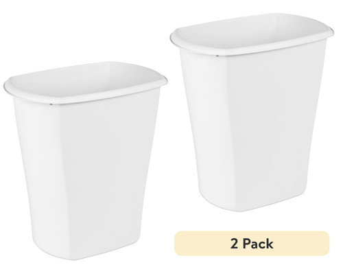 10 Gallon White Plastic Kitchen Trash Can Garbage Bin Without Lid | eBay