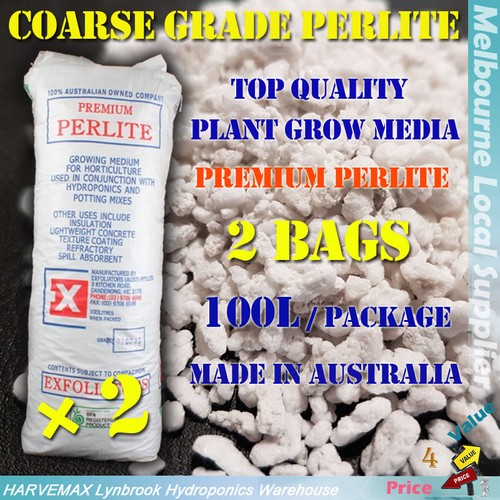 2x 100L Coarse Grade Perlite Grow Media Hydroponics deliver Melbourne ...