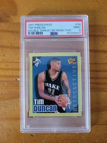 1997-98 Press Pass #34 Tim Duncan Rookie Card PSA 9 Mint RC | eBay