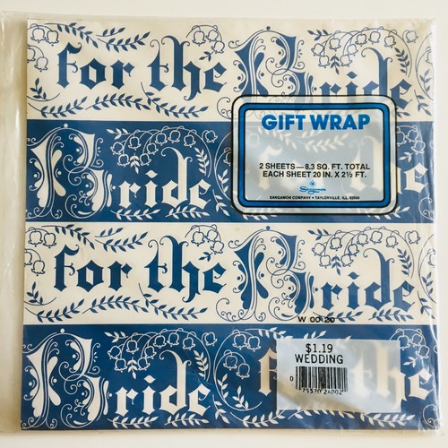 Vintage Blue & White Bridal Gift Wrap Wedding Bride Shower Wrapping ...