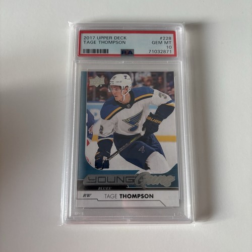2017-18 Upper Deck Tage Thompson Young Guns YG Rookie RC #228 PSA 10 ...