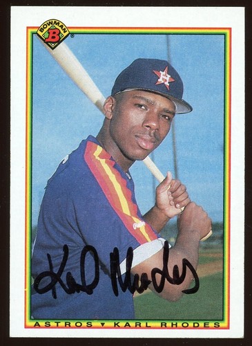 1990 Bowman KARL TUFFY RHODES Signed Card autograph AUTO ASTROS CUBS | eBay