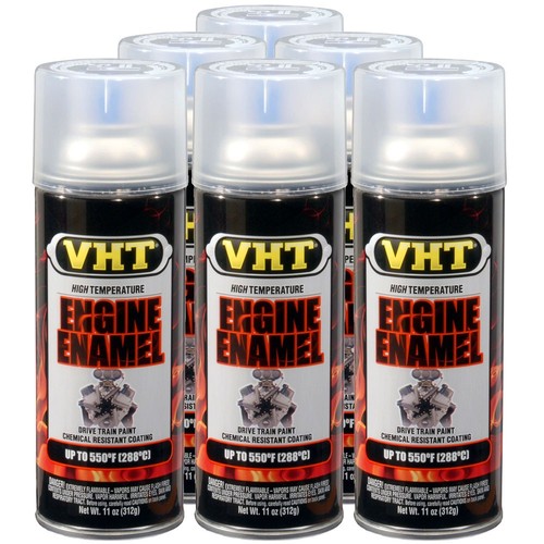 VHT High Temp Paint VHTSP145 (6-PACK); Engine Enamel 11oz Gloss Clear ...