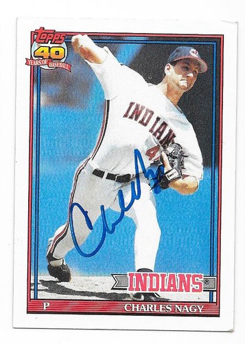 CHARLES NAGY 1991 TOPPS AUTOGRAPHED SIGNED # 466 CLEVELAND INDIANS | eBay