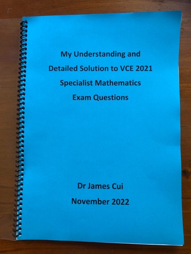 Specialist Mathematics VCE 2021 Exam Questions and Worked Solution (1 ...