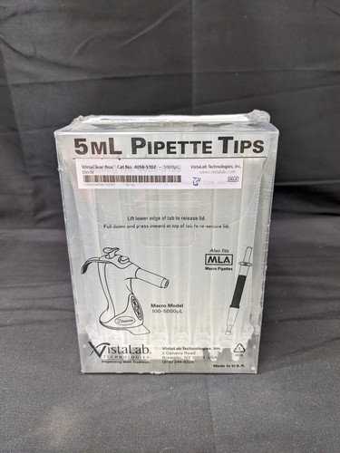 VISTALAB 5mL VistaClear Pipette Tips Macro Model Sterile 4058-5102 60 ...
