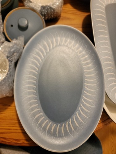 Denby English Stoneware Blue Echo 12 1/2" Oval Serving Platter | eBay