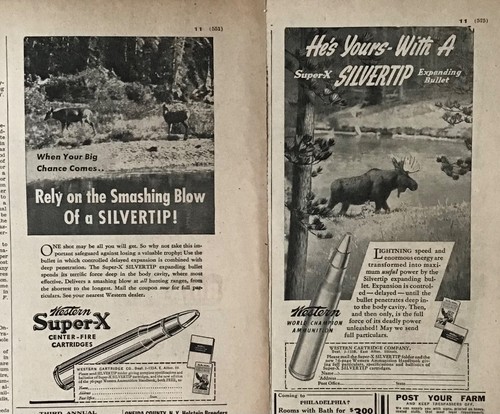 2 1941 newspaper ads for Western Super-X Center Fire Ammo- Rely on ...