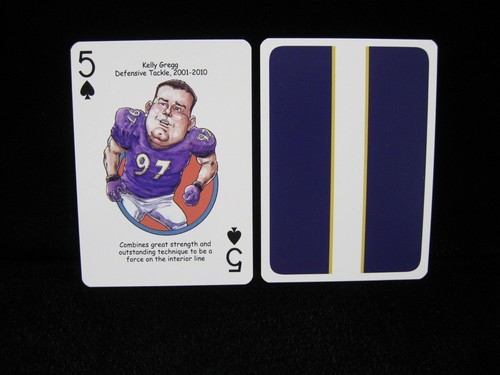 Kelly Gregg Baltimore Colts Ravens "10 of Spades" Hero Decks Playing ...