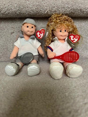 Retired Ty Tennis Teenie Beanie Boppers Ace Anthony & Crosscourt Cathy ...