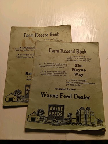 2 1950's Wayne Feed Farm Record Books | eBay
