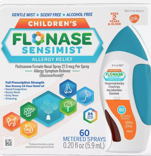 Children's Flonase SENSIMIST 24 Hour Allergy Relief (60 Sprays) Exp: 11 ...