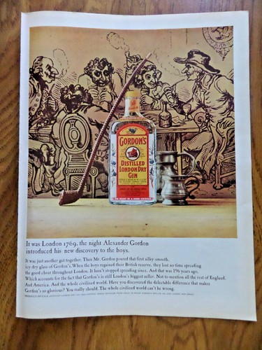 1965 Gordon's Gin Ad It was London 1769 the night introduced Discovery ...