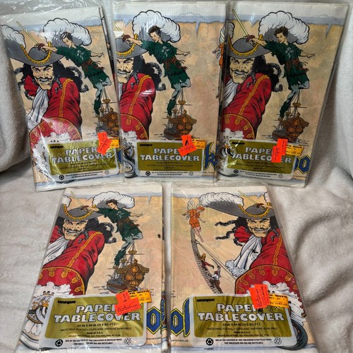 Lot of 5 Vintage Unique Hook Paper Tablecovers 54 x 84 New NOS Party ...
