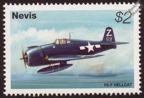 WWII Grumman F6F HELLCAT Carrier-Based Fighter Aircraft Stamp (1995 ...