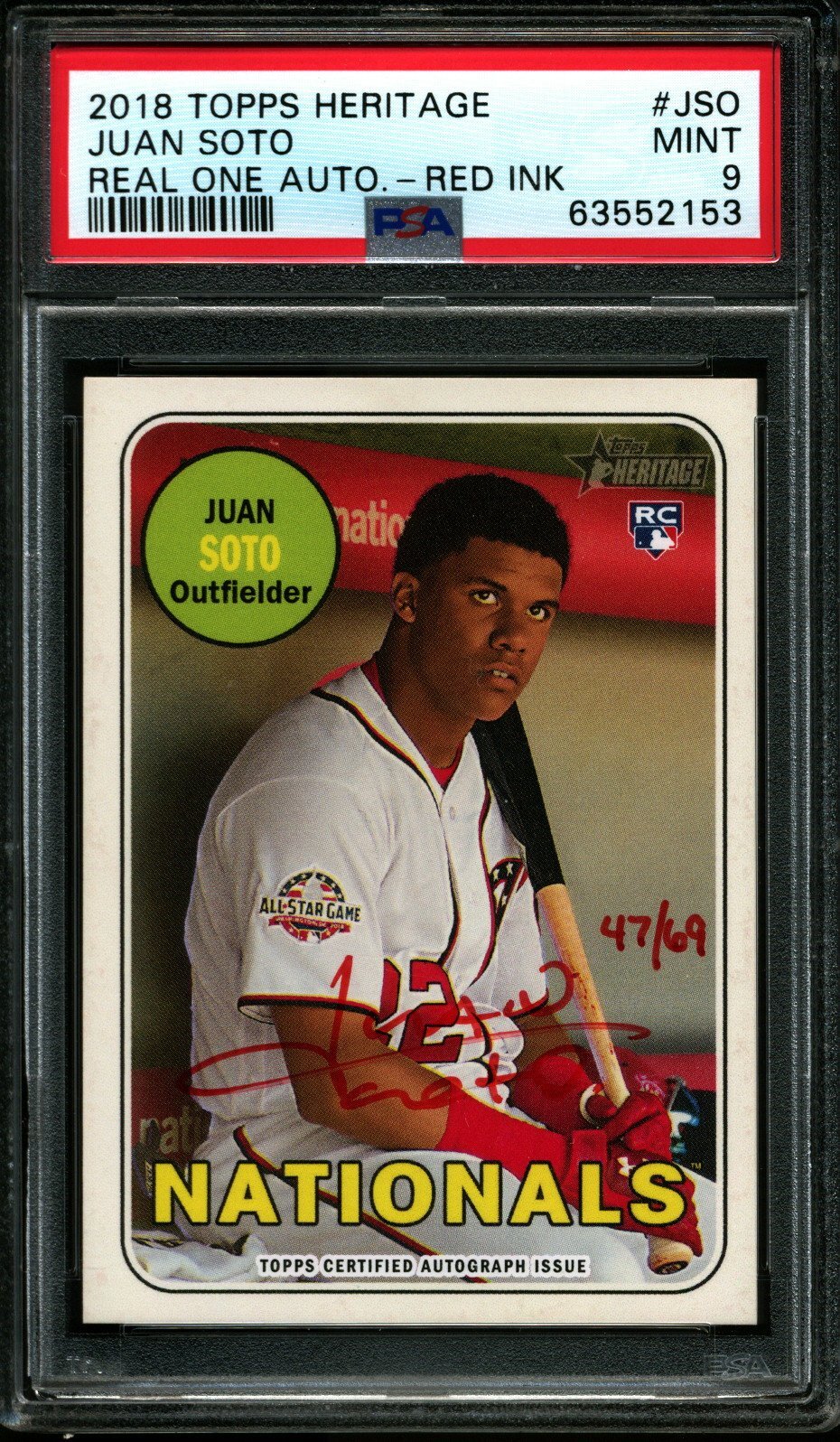 Juan Soto 2018 Topps Heritage High Number #ROA-JSO Real One Autographs ...