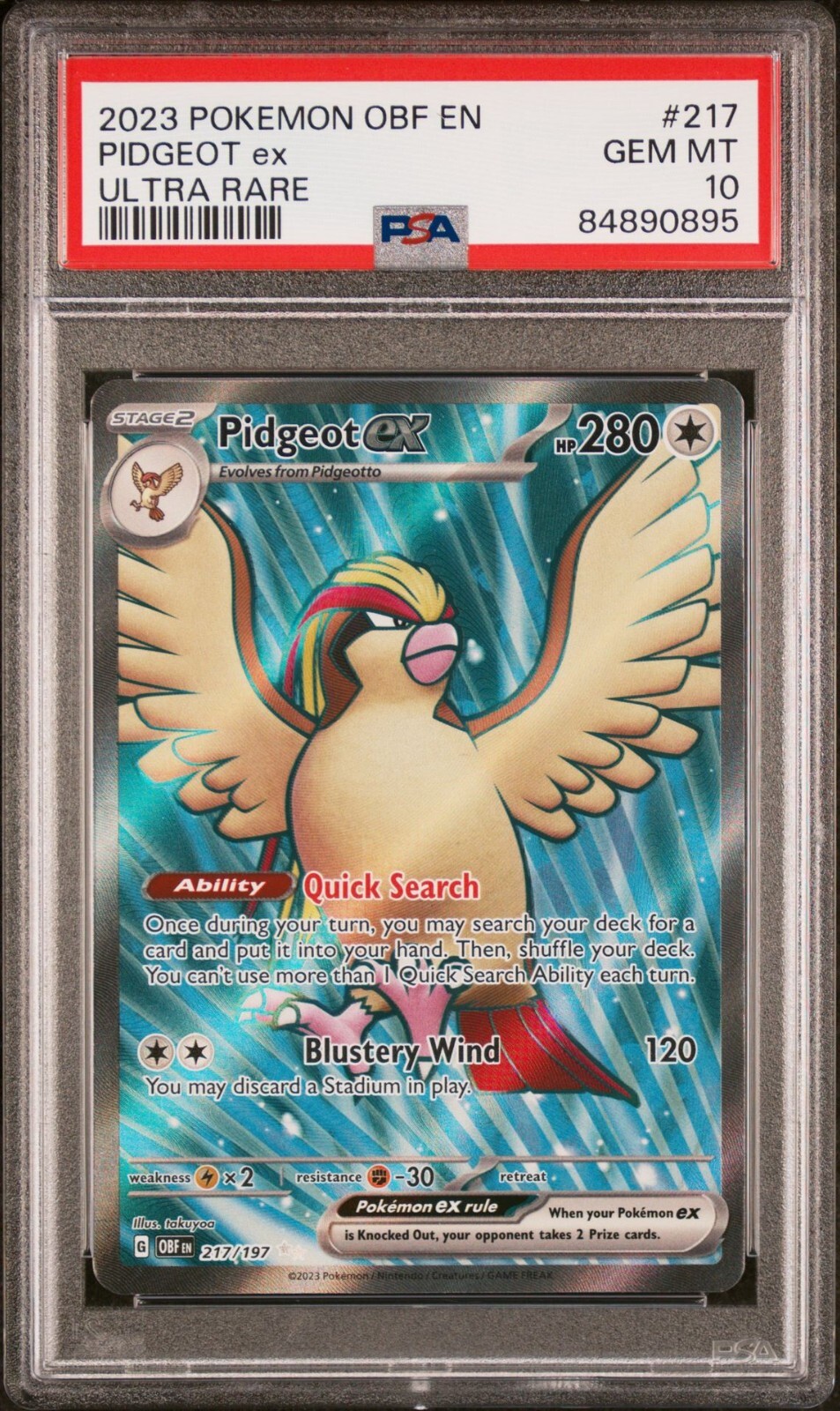 Pidgeot ex 2023 Scarlet & Violet: Obsidian Flames #217/197 Ultra Rare ...