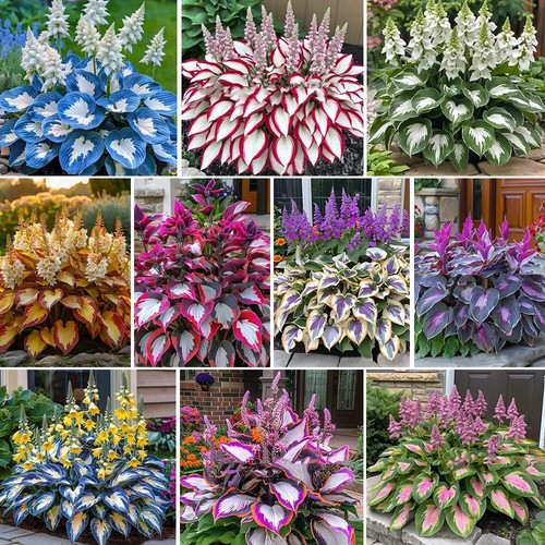 1 Pack 100/50x Purple White Hosta Plant Seeds Hosta Plantaginea Garden ...