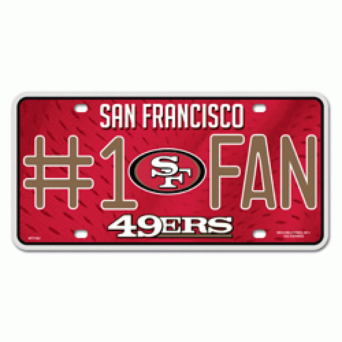 san francisco 49ers sf nfl football team logo #1 fan license plate usa ...