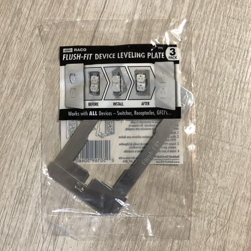 Hubbell RACO Metal 1-Gang Flush-Fit Device Leveling Plate (3-Pack) 999X ...