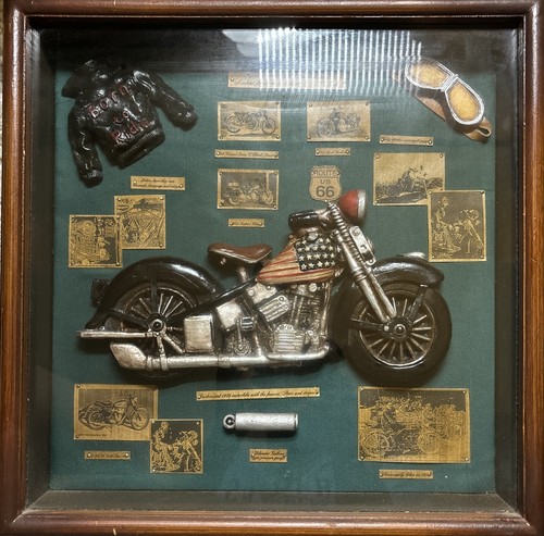 Harley-Davidson Shadow Box Wood Frame 1936 Harley Davidson Motorbike ...
