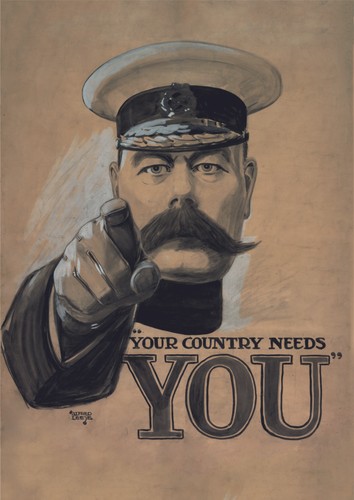 Vintage WW1 Lord Kitchener Britons Your Country Needs You Poster Print ...