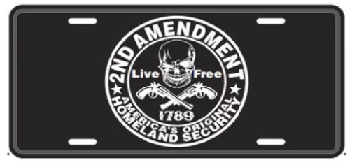 2nd Amendment Live Free 1789 Embossed License Plate 6"x12" License ...