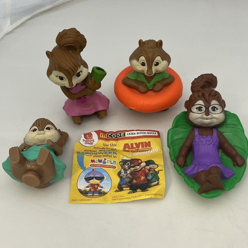 4 2011 McDonald’s Alvin And The Chipmunks Chipwrecked Figures Eleanor ...