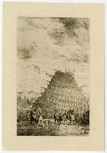 Antique Master Print-GENRE-RELIGION-TOWER OF BABEL-Ruyters-1842 | eBay