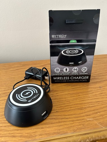 Bytech Wireless Phone Charger w/ 2 USB Charging Ports BY-OP-CP-150-BK ...