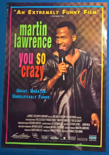 Movie Poster You So Crazy Martin Lawrence 1994 27" x 39" Comedy Funny ...