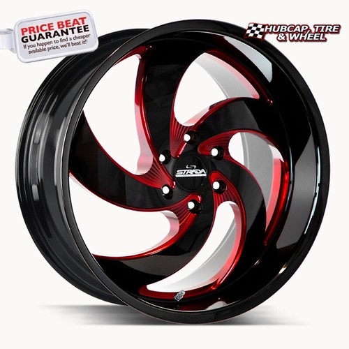 Strada C05 RETRO 5 GLOSS BLACK CANDY RED- 20X8.5- 5X120 BP- 35MM Offset ...