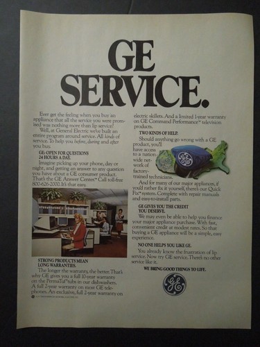 1983 GENERAL ELECTRIC GE SERVICE Magazine Ad - We Bring Good Things To ...