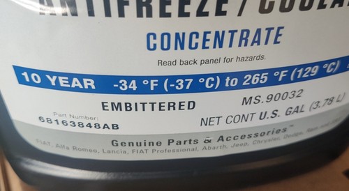 Engine Coolant / Antifreeze - 10 Years - Genuine Mopar OEM 68163848AB ...