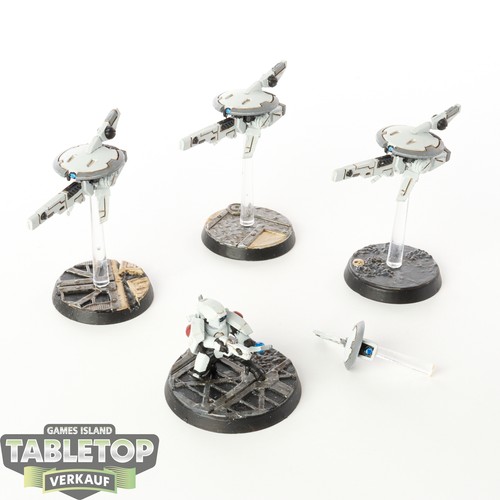 Tau Empire - 3x MV71 Sniper Drones & Firesight Marksman - Painted | eBay UK