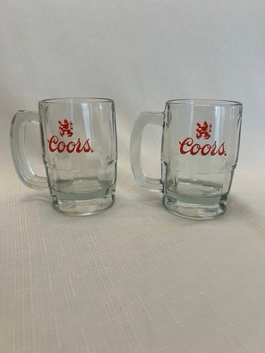 Set Of 2 Vintage Coors Banquet Beer Heavy Glass Mug Stein Rare Benefits ...