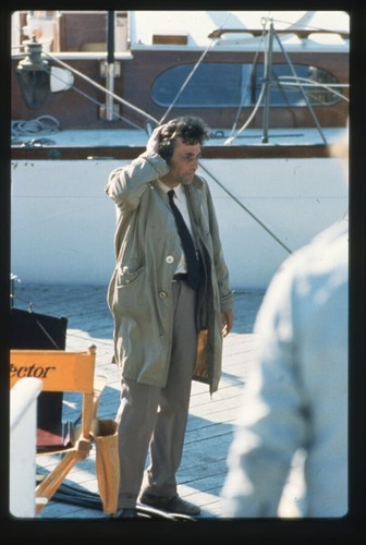 Peter Falk Columbo between scenes on boat dock Original 35mm ...